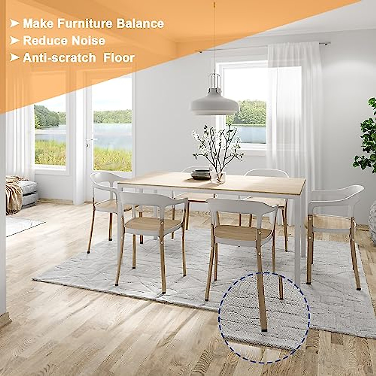 COIDEA 1/4" Thread Furniture Feet Levelers, 12 PCS Adjustable Furniture Feet Threaded Screw in, Leveling Feet Screw On Furniture Glide Leveling for Table, Cabinets, Chairs, Stool Legs(1/4"-20)