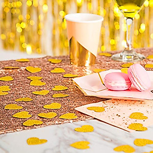 MOWO Glitter Heart Paper Confetti Wedding Party Decor and Table Decor 1.2’’ in Diameter (Gold glitte,200pc)