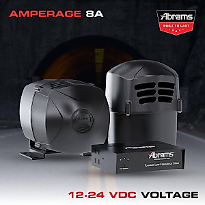 Abrams Tornado Low Frequency Siren Intersection Clearing System (add-on to any 100-200 watt siren system) SWAT Fire Truck EMS ATV POV Police Car Siren Speaker System Powerful Low Vibration Tone