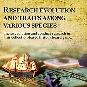 On The Origin of Species | An Evolutionary Research Board Game by Artana Games | Charles Darwin's Trip Through the Galapagos as a Strategic Science Board Game for Kids and Families | Based on the Book