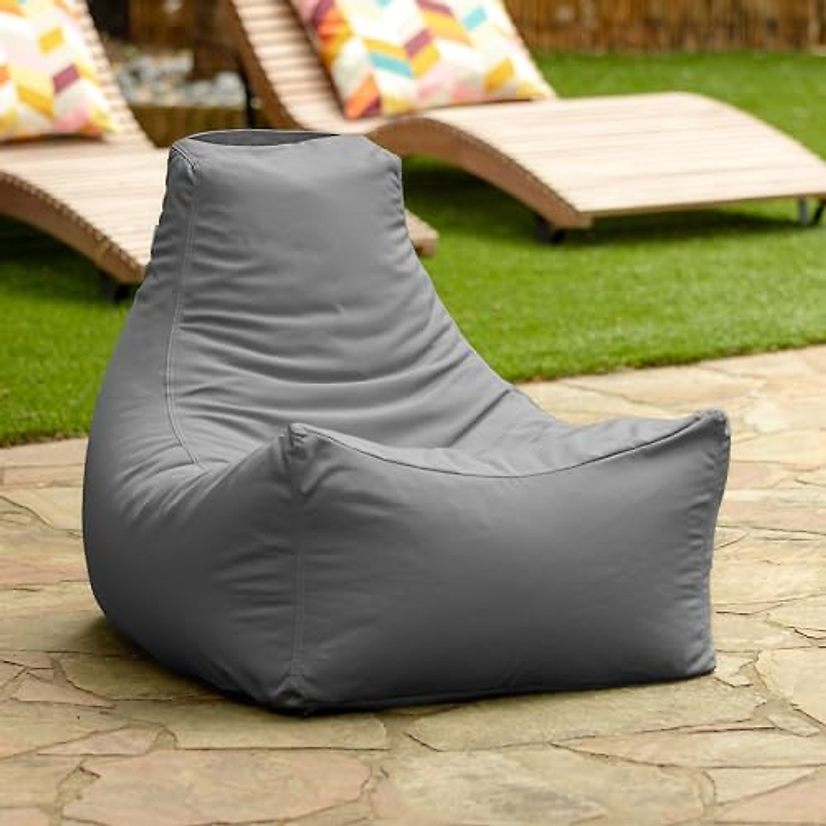 Jaxx Juniper Outdoor Bean Bag Patio Chair & Poolside Lounge, Slate