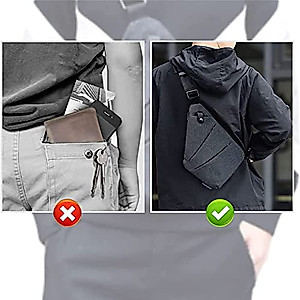 CHLOEF Personal Flex Bag, Fashion Anti-Thief Slim Sling Bag, Side Crossbody Backpack for Outdoor (Black,Right)