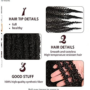8 Packs Springy Afro Twist Hair Pre-Separated Kinky Marley Twist Braiding Hair Soft Synthetic Crochet for Distressed Faux Locs Spring Twist Hair Extensions for Women… (16 Inch (Pack of 8), 1B)……