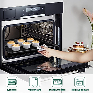 Mini Ramekins 1.5 oz, Vidalenta Dipping Sauce Cups, Tiny Ramekins Dip Bowl Porcelain Souffle Dish Set of 6, Small Ramekins Dessert Cups Small Bowls for Charcuterie Board, Microwave & Oven Safe, White