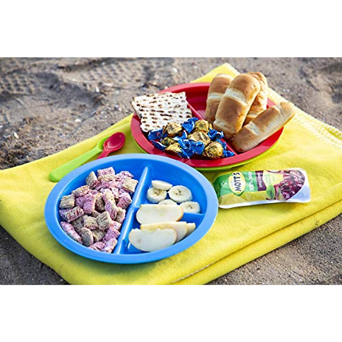 Plaskidy 3 Compartment Plates Set - Kids' Dishwasher Safe