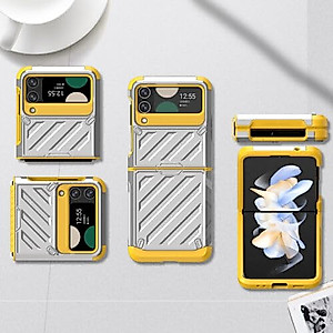 Case for Samsung Galaxy Z Flip 3 5G,Shockproof Plating Armor TPU Hard PC Protective Cover Folding Case with Hinge Protection for Samsung Galaxy Z Flip 3 5G(Silver)