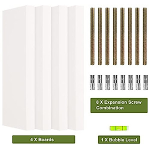 Fixwal Floating Shelf, Set of 4 White Shelves with Invisible Brackets, Decorative Wall Shelves for Bathroom Living Room Bedroom Kitchen Study(15 x5.9 x1.2in)