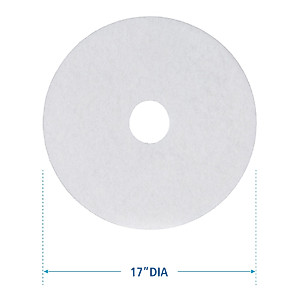 Boardwalk Polishing Floor Pads, 17" Diameter, White, 5/Carton