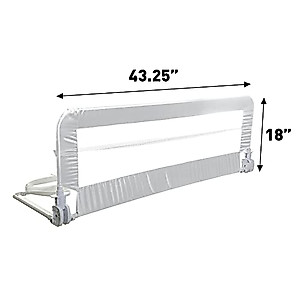 Dreambaby Savoy Bed Rail Guard - Toddlers Bed Rails with Safety Anchors - Fits Up to Queen Size Mattress - Measures 43 inches Wide & 18 inches Tall - Model L720