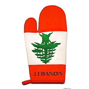 Lebanon Flag Kitchen & BBQ Set w/ Apron, Oven-mitt & Pot-holder Lebanese