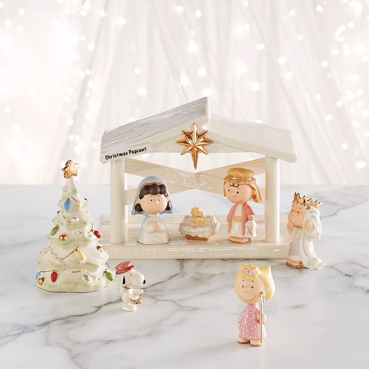 Lenox 895265 Peanuts The Christmas Pageant & Creche 8-Piece Set