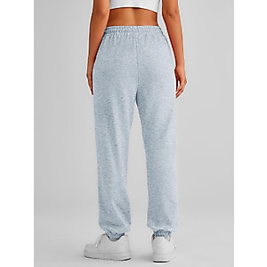 AUTOMET Women's Cinch Bottom Sweatpants Athletic Joggers Lounge Pants with Pockets Grey M