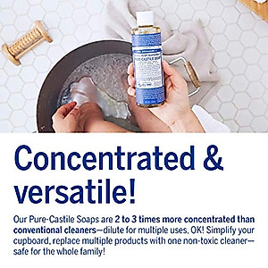 Dr. Bronner's - Pure-Castile Liquid Soap (4 oz Variety Pack) Peppermint, Lavender, Tea Tree, Eucalyptus, Almond, & Baby Unscented - Made with Organic Oils, 18-in-1 Uses: Face, Body, Hair, Laundry, Pets and Dishes | 6 Count