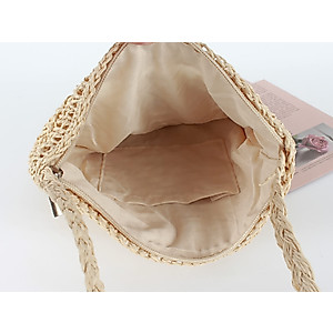 Meyaus Women Small Straw Woven Cross-body Shoulder Bag Bohemian Beach Handbag Purse