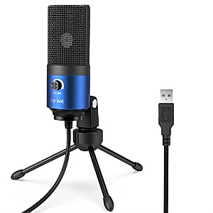 FIFINE USB Computer Microphone for Recording YouTube Video Voice Over Vocals for Mac & PC, Condenser Mic with Pop Filter (K669L+U1)