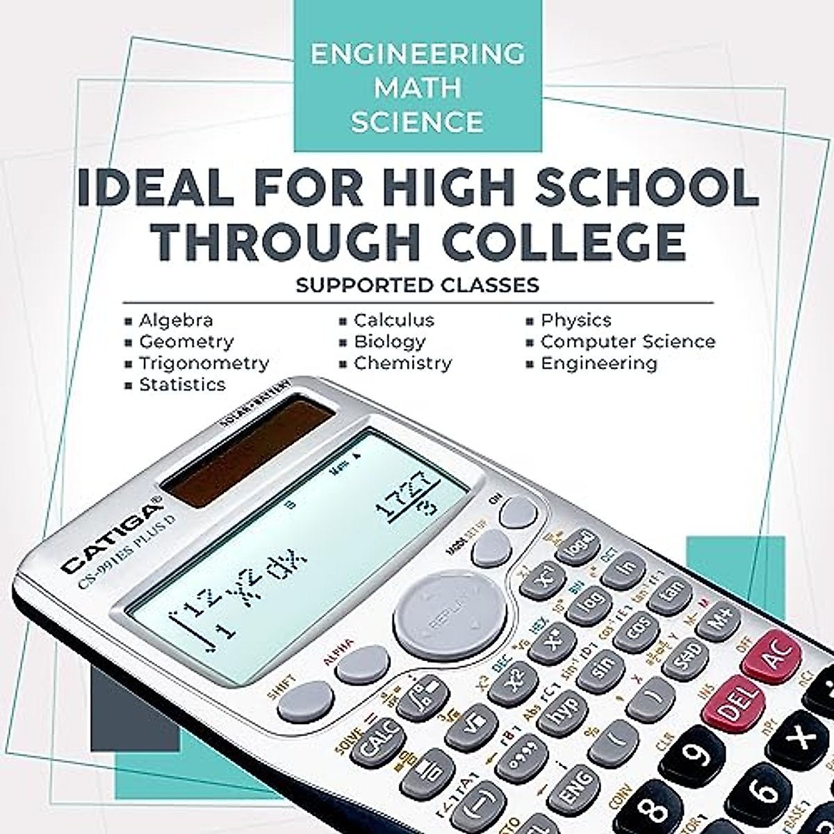 Scientific Calculator for Math, Engineering and Science Courses, for Students of High School Through College, Basic and Advanced Functions, 991