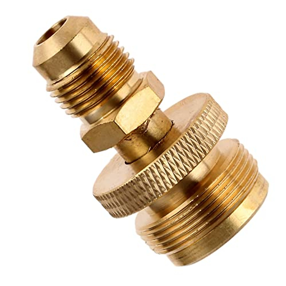 GUOFALDE 1LB Portable Propane Tank Cansiter Regulator Adapter Connection to 3/8" Male Flare (5/8"-18UNF) Thread, Portable Camping Grill Stove Parts for Heaters, Burner, Cooker, Fire Pit Parts