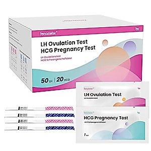 Femometer 50 Ovulation Test Strips and 20 Pregnancy Test Strips, Over 99% Accurate & Easy to Use