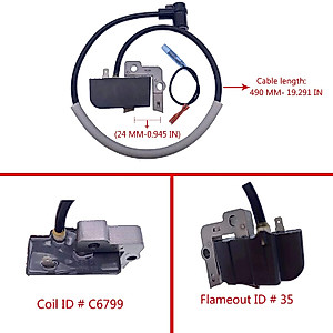 PARTSRUN Coil Fit Echo Blower Ignition Module ID#C6799 For Echo Shindaiwa Kioritz Blower PB-403 PB-460 PB-601 PB-602 PB-603#15660108361#15660109861,ZF-IG-A00638