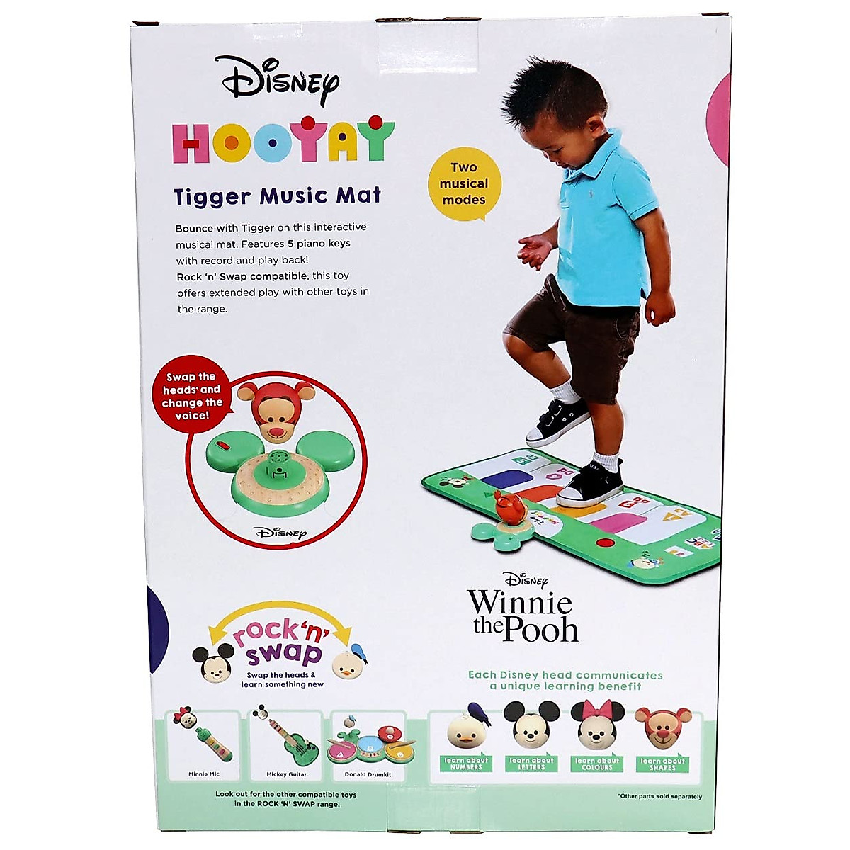 Disney Hooyay Rock n Swap Tigger Musical Mat for Ages 6 Months and Up, Multi