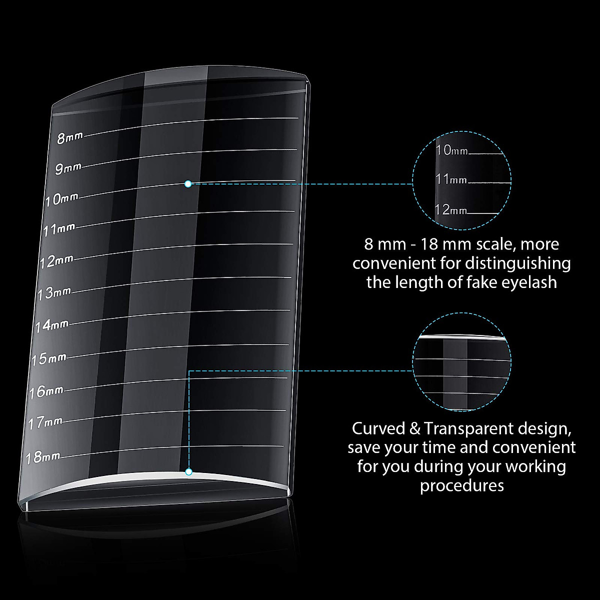 Maitys 2 Pcs Eyelash Crystal Pallet Eyelash Extension Tray lash holder tray Bigger Size Glass Pallet Lashes False Lash Tray Strip Adhesive Glue Holder for Eyelash Extensions, 4.13 x 2.36 x 0.47 Inch
