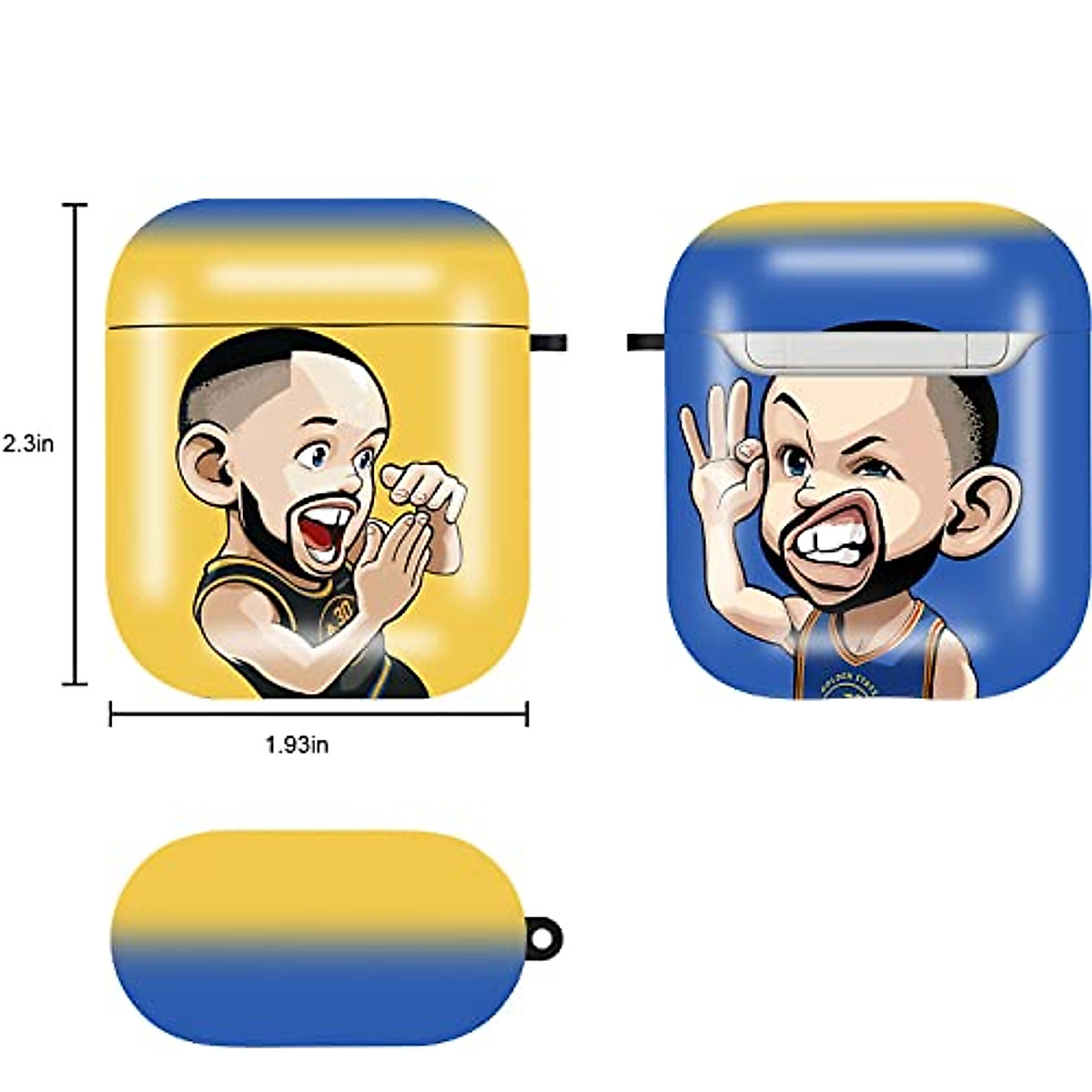 Airpods Case,Onewly Basketball Cartoon Case for Airpods with Keychain,Shockproof Case Compatible with Airpods 2/1 for Women and Man(Curry)