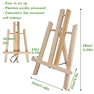 CONDA 12 Pack 11.8" Tabletop Easel, Portable A-Frame Tripod Tabletop Easel Set for Painting Party & Displaying Canvases, Photos, Display Tripod Holder Stand for Students Kids Beginners