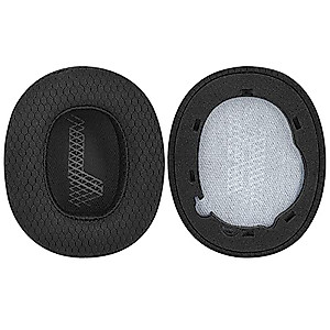 Geekria Comfort Mesh Fabric Replacement Ear Pads for JBL Live 650 BTNC, Lifestyle E65BTNC, Duet NC, Live 660 BTNC Headphones Ear Cushions, Headset Earpads, Ear Cups Cover Repair Parts (Black)