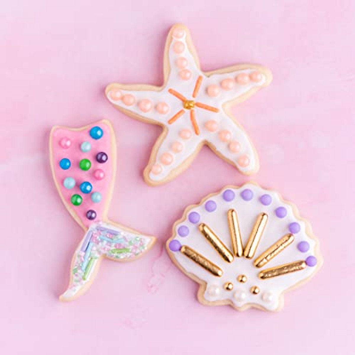 Cookie Cutter Kingdom, Mermaid Sea Themed Cookie Cutter Set, 8 Piece Set, Cookie Cutters Shape, Biscuit Fondant Cutters for Party Decorations (Mermaid - 8 Pack)