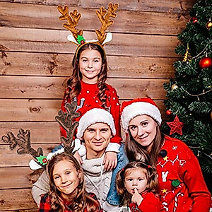 HANSGO Reindeer Antlers Headband, 2PCS Deer Antlers Headband with Bells Cute Christmas Reindeer Ears Headband