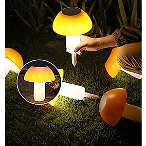 Solar Mushroom Lights Outdoor Ground LED Landscape Lights Light Sensor Light, Waterproof Solar Lights for Garden,Backyard,Step,Grass Ground(1 Pack, Warm White)