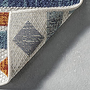 nuLOOM Melissa Abstract Bohemian Indoor/Outdoor Area Rug, 8' 10" x 12', Blue