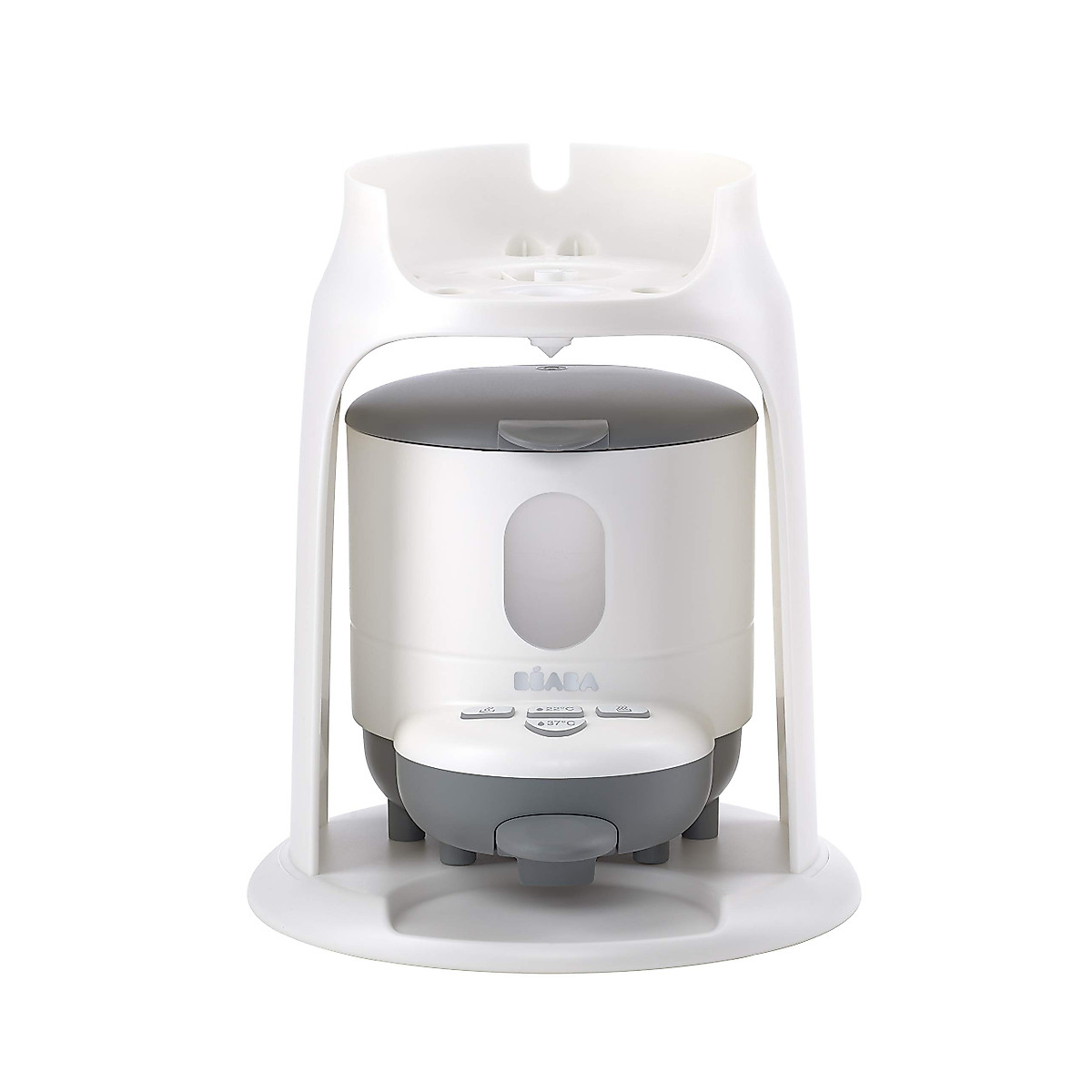 BEABA Bib'Expresso Fast Water Warmer, Formula Maker Preps Bottle in 30 Secs, Quickly Dispenses Warm Water for Baby Bottle, Also a Baby Food Warmer, Grey