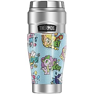 THERMOS My Little Pony Tv Pony Comic STAINLESS KING Stainless Steel Travel Tumbler, Vacuum insulated & Double Wall, 16oz