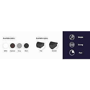 HIGH & MIGHTY 515621 Modern 24" Floating Shelf Holds up to 20lbs, Easy Tool-Free Dry Wall Installation, Flat, Retail Pack of 2, Gray