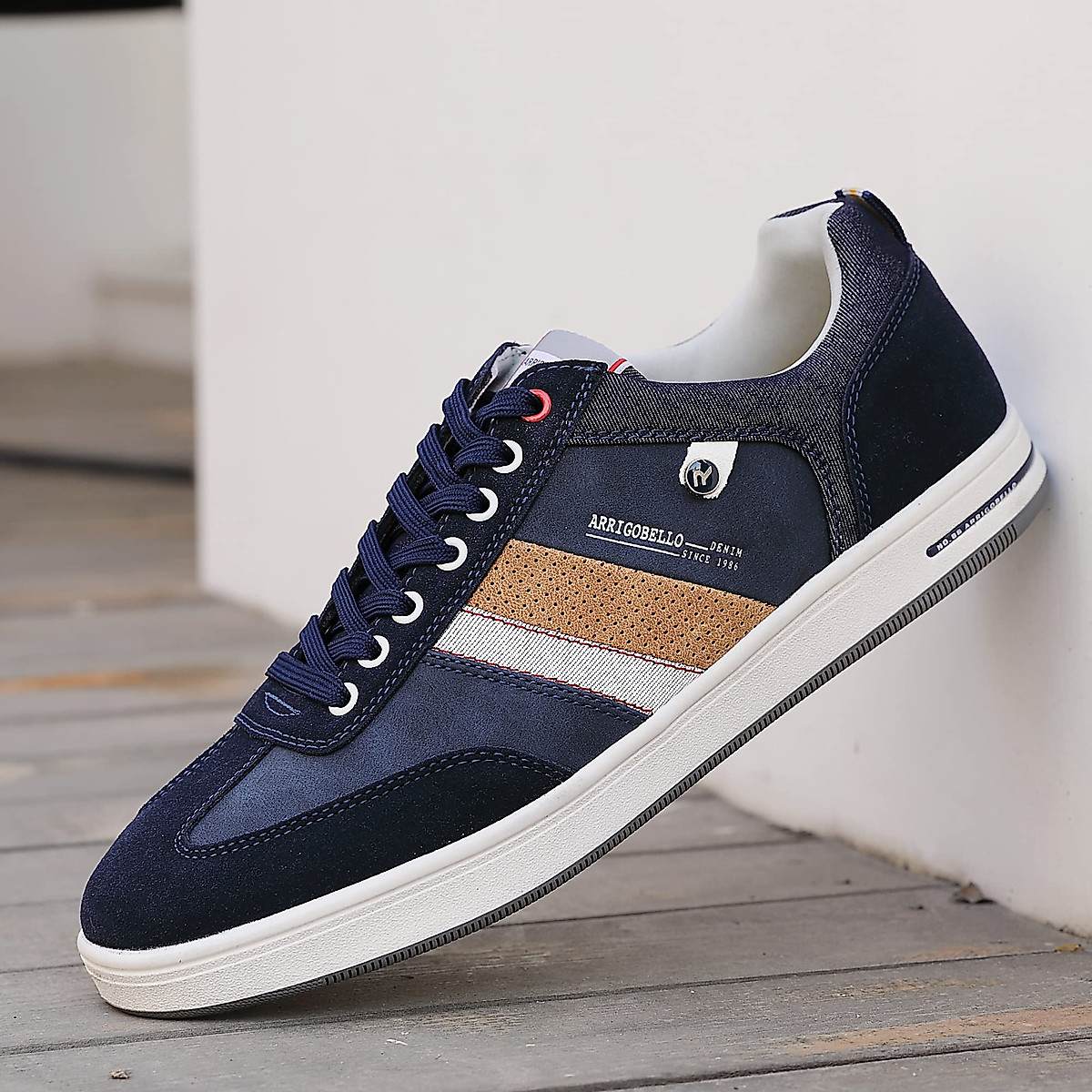 AX BOXING Mens Casual Shoes Fashion Sneakers Breathable Comfort Walking Shoes for Male(Navy Blue, Numeric_12)
