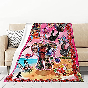PAPFESPY Bad Blankets Bunny Blanket for Aldult Animes DIY Blanket Throw Blankets, Flannel Fleece Blankets and Throws for Sofa, Queen Size Air Conditioning Blankets 50"x40"