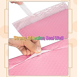 4 x 8 Inch Bubble Mailers 60 Pack, Self-Seal Poly Padded Envelope, Waterproof Shipping Bags for Small Business, Light Pink
