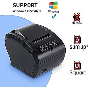 MUNBYN Bluetooth 5.0 POS Printer P047, 80mm Receipt Printer, Direct Thermal Printer with USB Serial Ethernet, Bluetooth, Android Windows PC