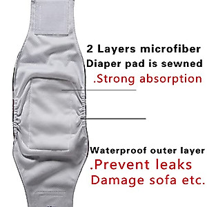 JoyDaog Reusable Belly Bands for Dogs,5 Pack Premium Washable Dog Diapers Male Puppy Nappies Wrap,M