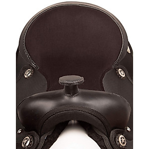 Acerugs 12” 13” 14” 15” 16” 17” 18” WESTERN PLEASURE TRAIL Silver TEXAS STAR LIGHT WEIGHT SYNTHETIC HORSE SADDLE TACK SET PAD (Black, 18" FQHB)