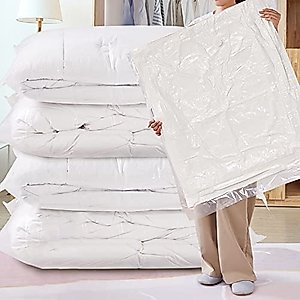 C-LARSS Vacuum Storage Bag, Space Saver Bags for Clothes, Pillows, Comforters, Blankets Storage, Dusts-Proof PE Compression Vacuum Seal Bag 60x80cm