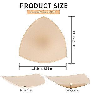 2 Pairs Triangle Sports Bra Inserts Bra Cups Insert Sports Bra Pad Push Up Breast Bra Insert Pads Removable Sew in Bra Cups for Women