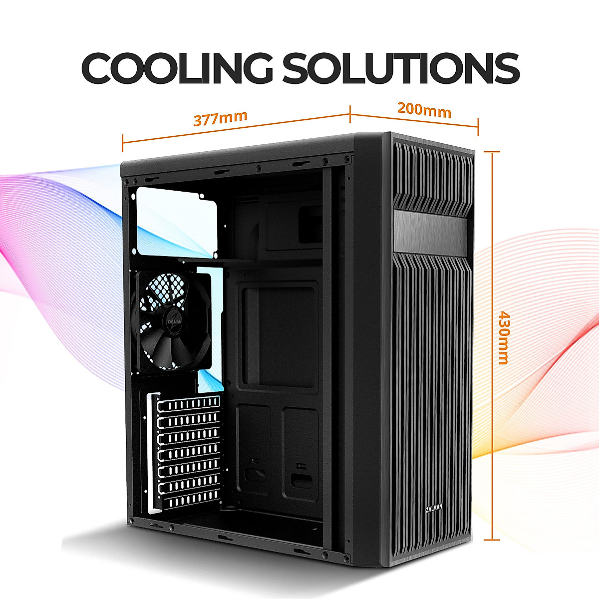 Zalman T6 ATX Mid Tower Computer PC Case, Pre-Installed 120mm Fan, 5.25 ODD, USB 3.0, Patterned Mesh Design, mATX ITX for Gaming Workstation, Black