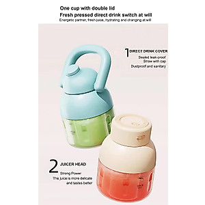 Generic 41oz,Portable Blender for Shakes and Smoothies, Leak-proof Water Bottle with Removable Straw, Handle, Lid and Shoulder Strap, BPA-free, Type-C Rechargeable, Cordless Portable Juicer，Apricot