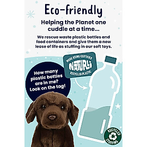 Living Nature Chocolate Labrador Stuffed Animal | Fluffy Dog Animal | Soft Toy Gift for Kids | 8 inches