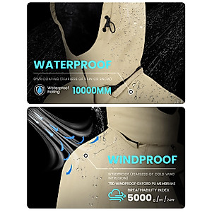 WULFUL Men's Waterproof Ski Jacket Warm Winter Snow Coat Mountain Windbreaker Hooded Raincoat