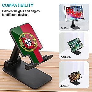 Portugal Flag Foldable Desktop Cell Phone Holder Portable Adjustable Stand for Travel Desk Accessories