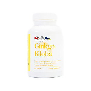 GSL Technology Ginkgo Biloba | 60MG of Ginkgo Biloba 50:1 Extract (Equivalent to 3000MG Per Tablet) | Made in USA (60 Tablets)