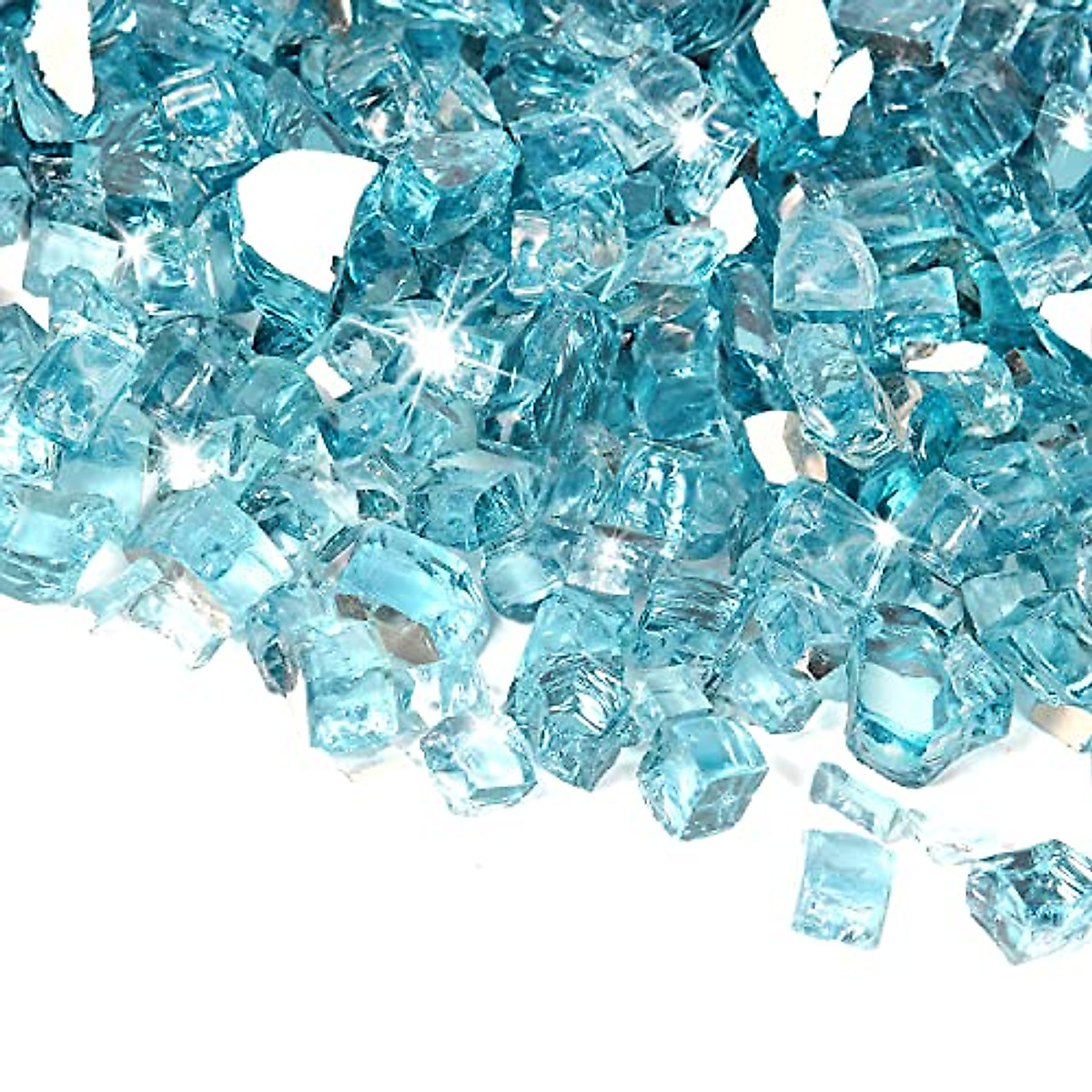 Apromise 1/2 inch Fire Glass - Cobalt Blue and Caribbean Blue Fire Pit Glass | 20lbs